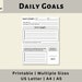 Daily Goals Printable, Goal Setting Printable, Daily Goal Sheet, Goal ...