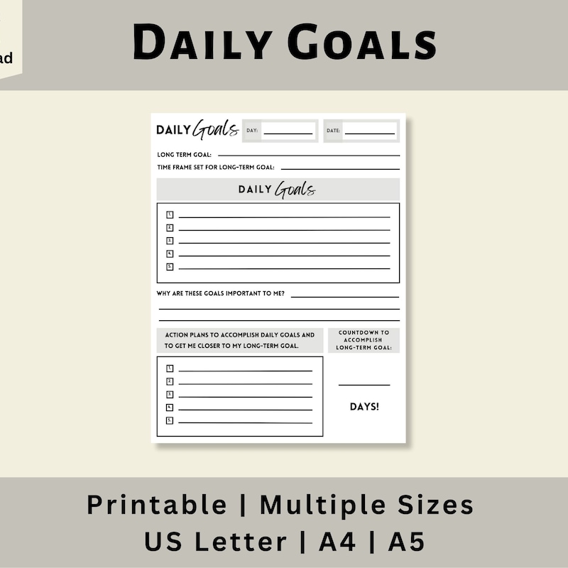 Daily Goals - Etsy