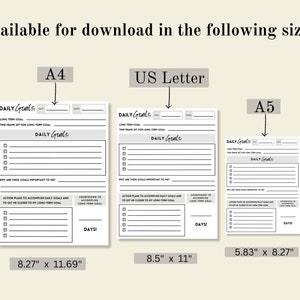 Daily Goals Printable, Goal Setting Printable, Daily Goal Sheet, Goal ...