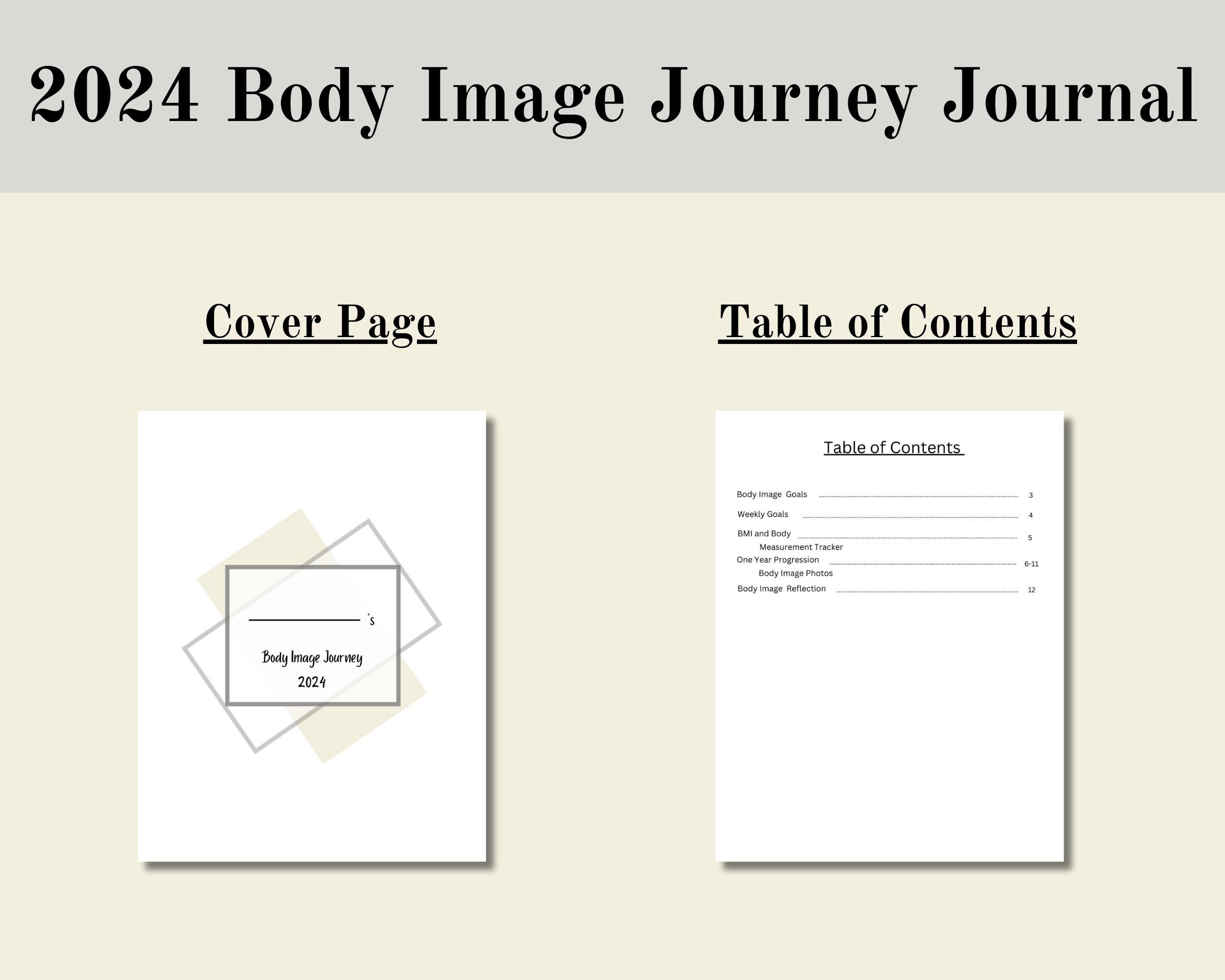 2024 Body Image Journal, Body Image Journal, Body Measurement Tracker ...