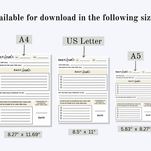Daily Goal Sheet, Daily Goals Printable, Goal Planning, Goal Setting ...
