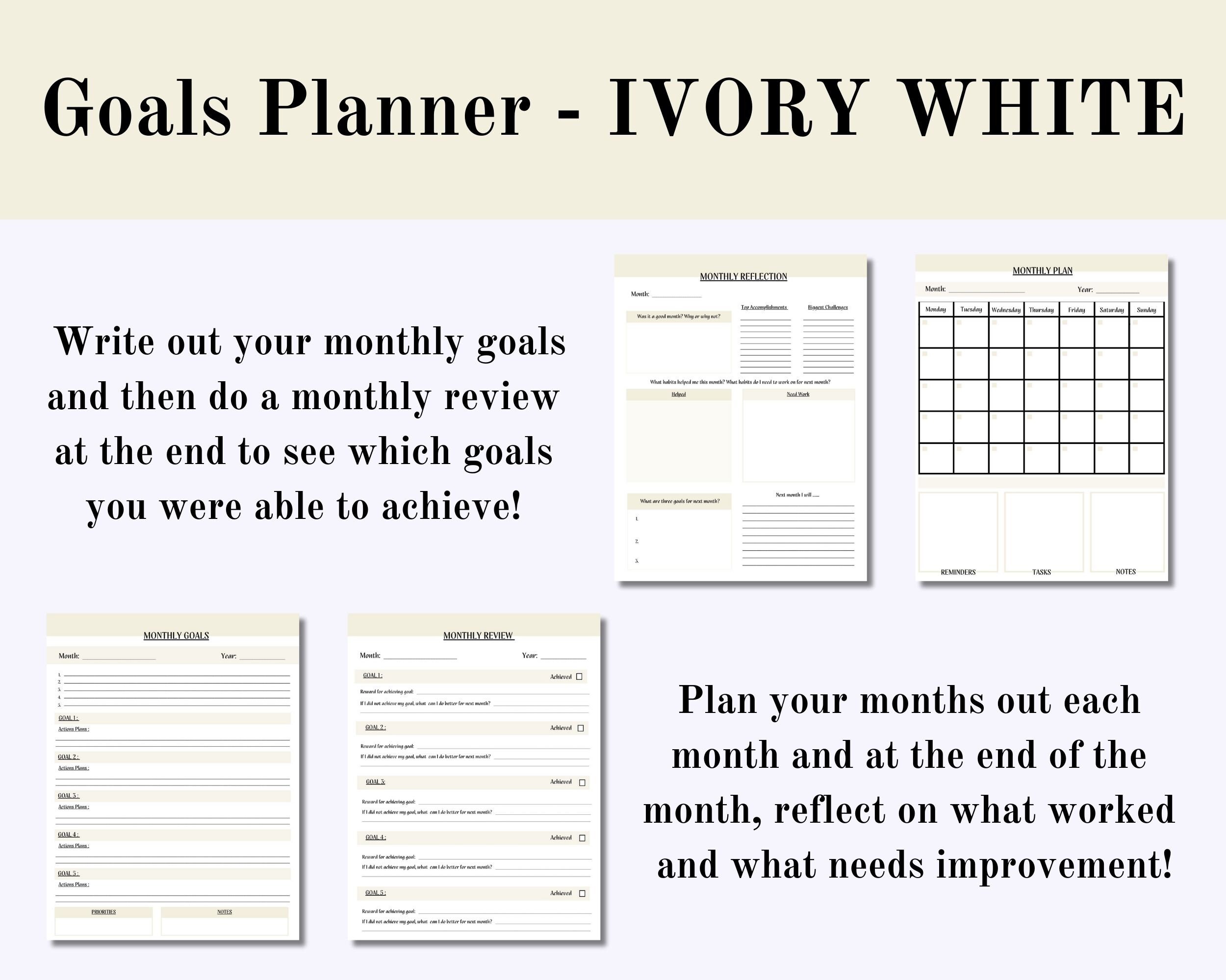 Goals Planner, Vision Board, Habit Tracker, Printable Digital Goal ...