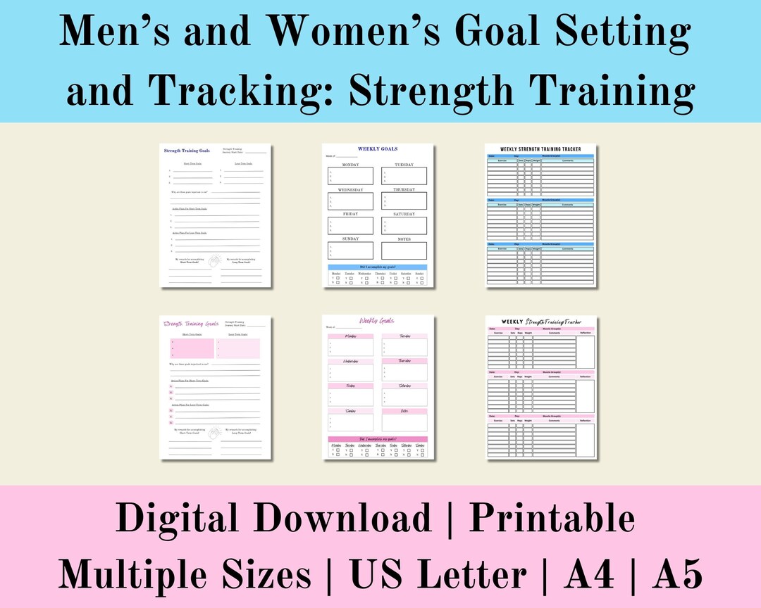 Goal Setting and Tracking, Strength Training Tracker, Goal Setting ...