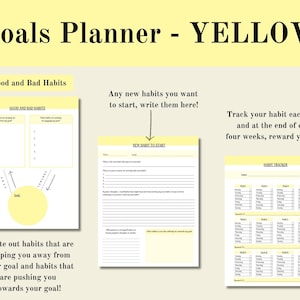 Goals Planner, Vision Board, Habit Tracker, Printable Digital Goal ...