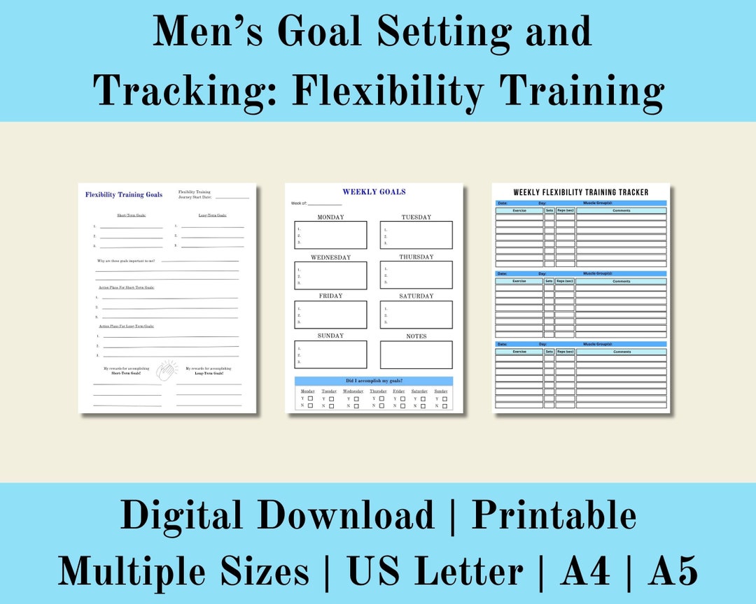 Goal Setting and Tracking, Flexibility Training Tracker, Goal Setting ...
