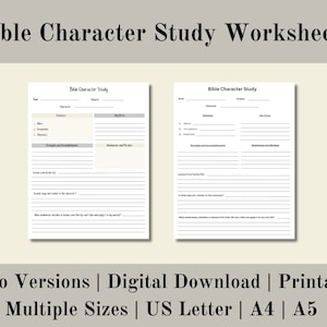 Bible Character Study Worksheet, Christian Bible Study, Digital Bible ...