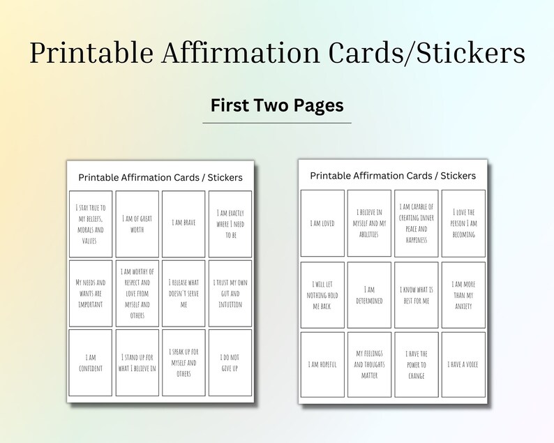 Affirmation Printables, Printable Affirmation Cards, Printable ...
