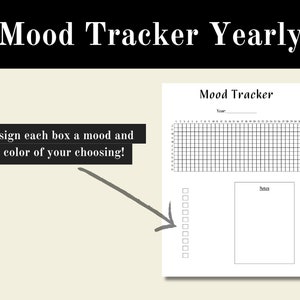 Yearly Mood Tracker Blank Printable, Mood Worksheet Journal Digital ...
