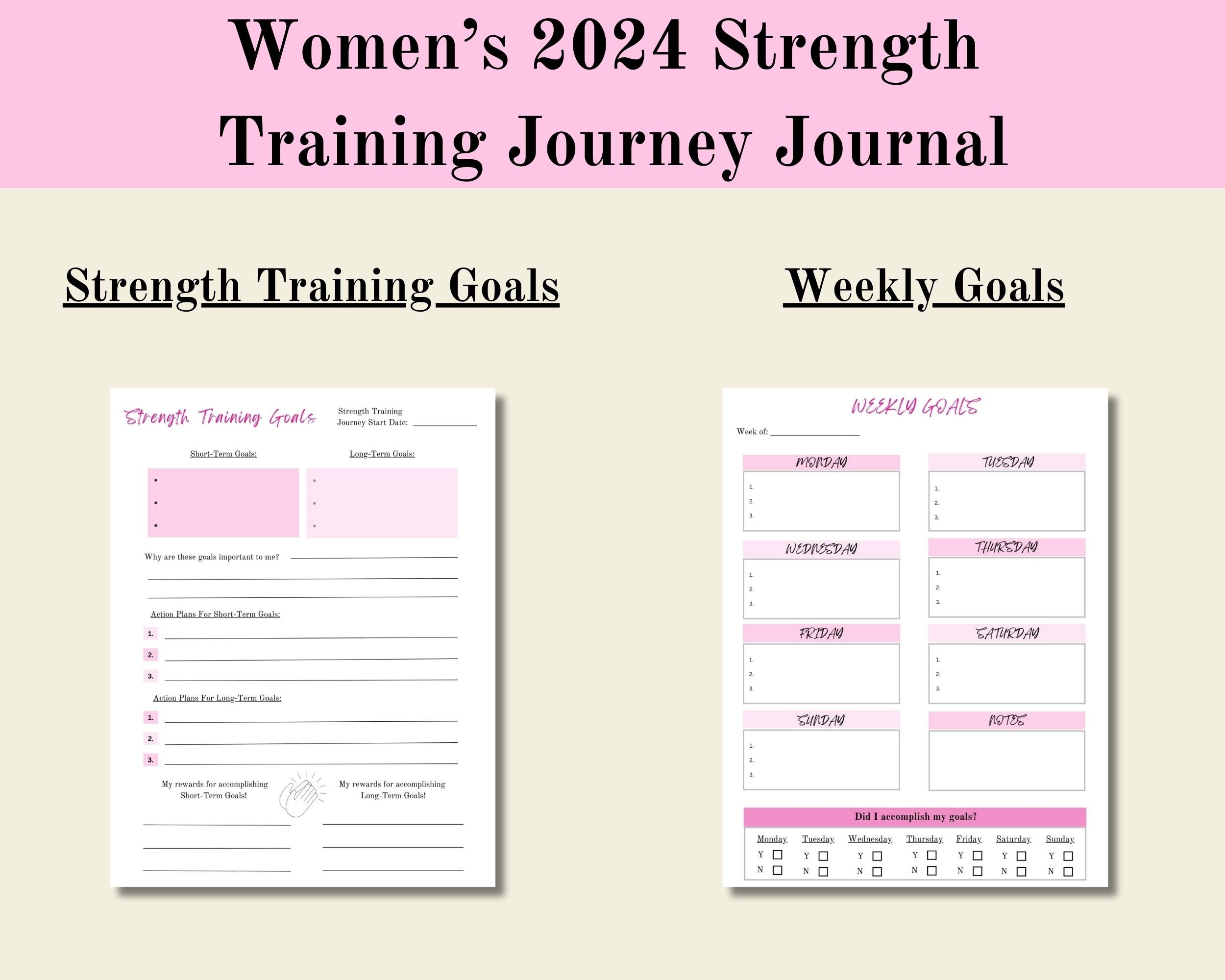 2024 Strength Training Journal, Weight Lifting Tracker, Strength ...