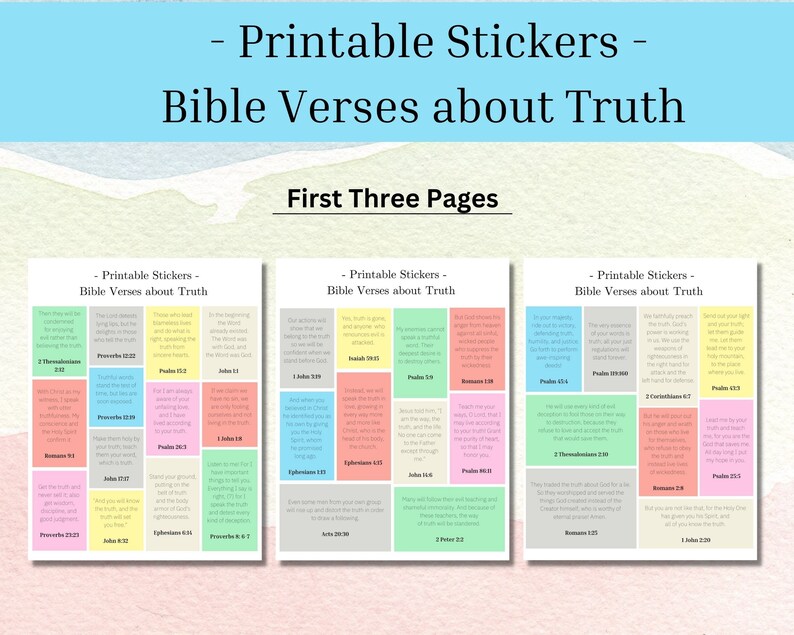 Printable Scripture Stickers, Christian Digital Stickers, Bible ...