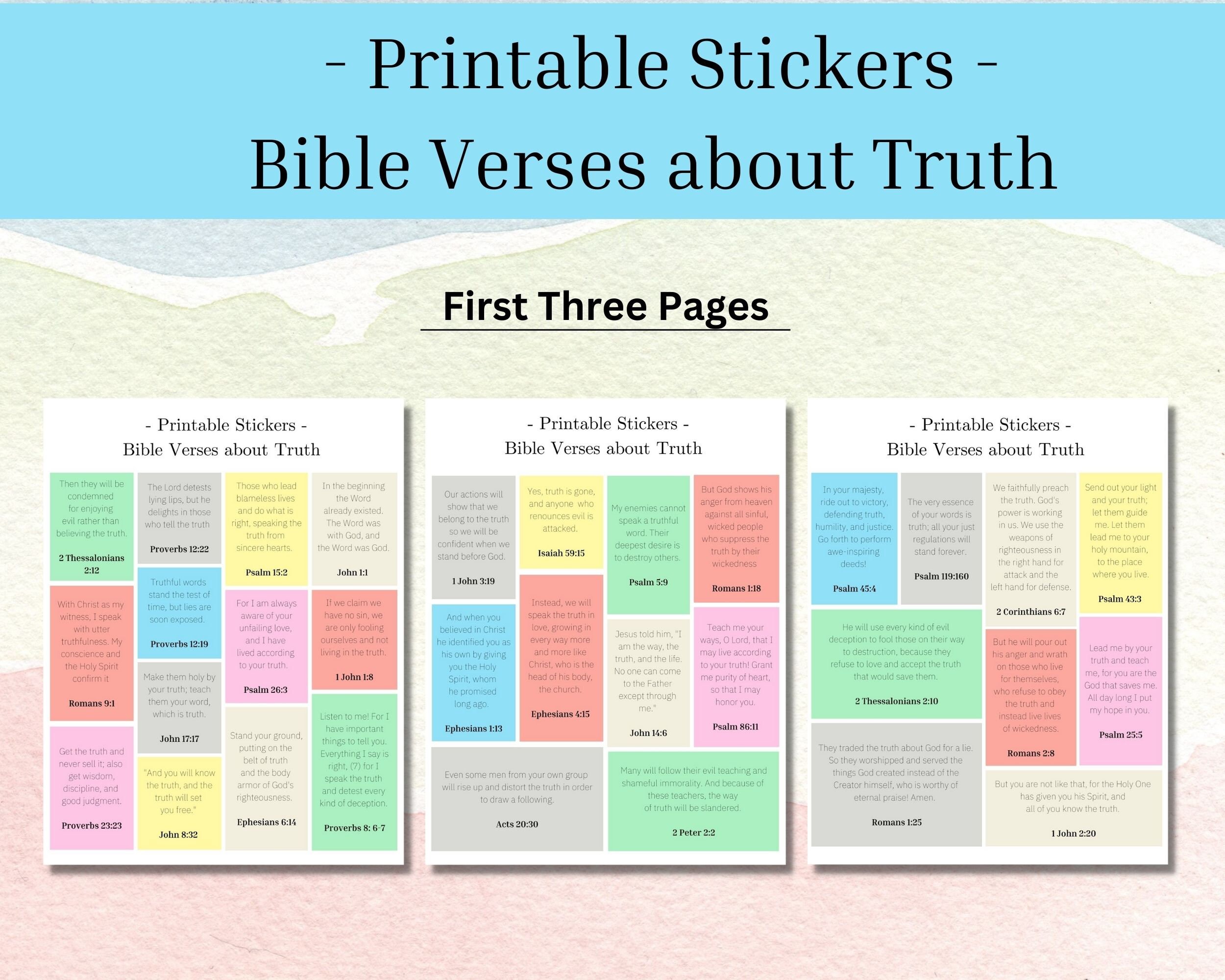 Printable Scripture Stickers, Christian Digital Stickers, Bible ...