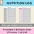 Daily Nutrition Log, Printable Nutrition Tracker, Food Journal ...