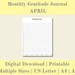Monthly Gratitude Journal Printable, Daily Gratitude, April Gratitude ...