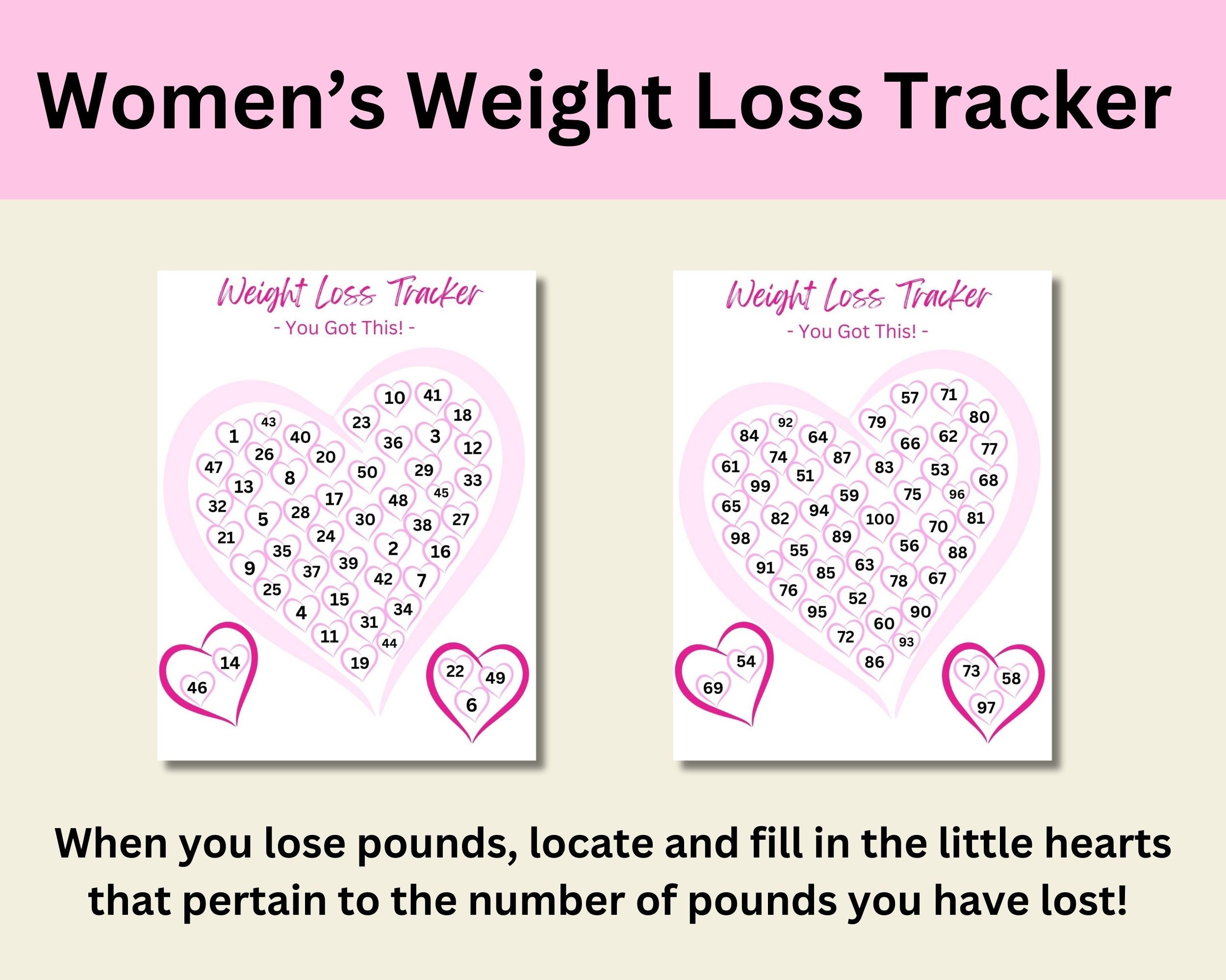 Weight Loss Tracker, Weight Loss Tracker Printable, Digital Download ...