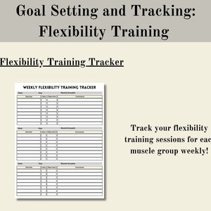 Goal Setting and Tracking, Flexibility Training Tracker, Goal Setting ...