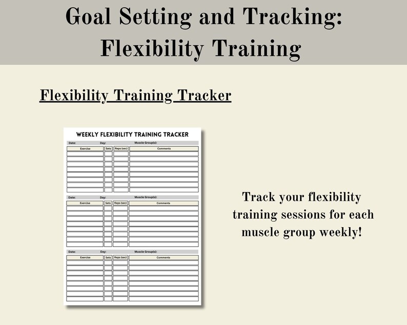 Goal Setting and Tracking Flexibility Training Tracker Goal - Etsy