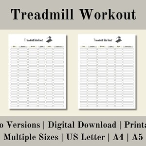 Treadmill Workout, Treadmill Log, Treadmill Tracker, Fitness Tracker ...