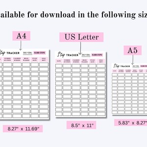 Step Tracker Printable, Daily Step Log, Weekly Step Tracker, Workout ...