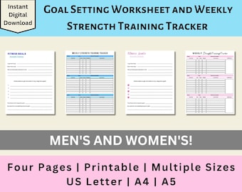 Weekly Strength Training Tracker Printable, Goal Setting Worksheet ...