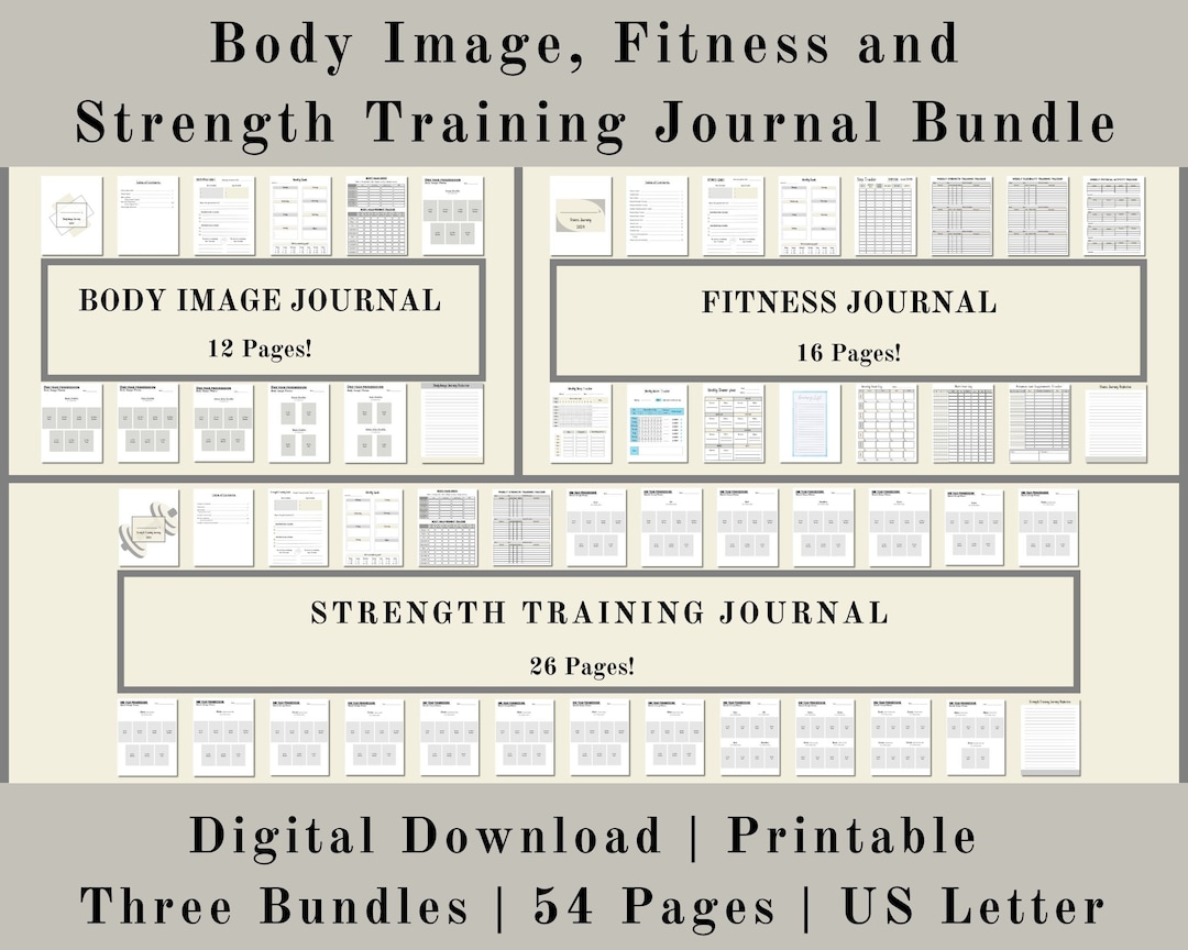 Body Image Fitness and Strength Training Journal, Food and Fitness ...