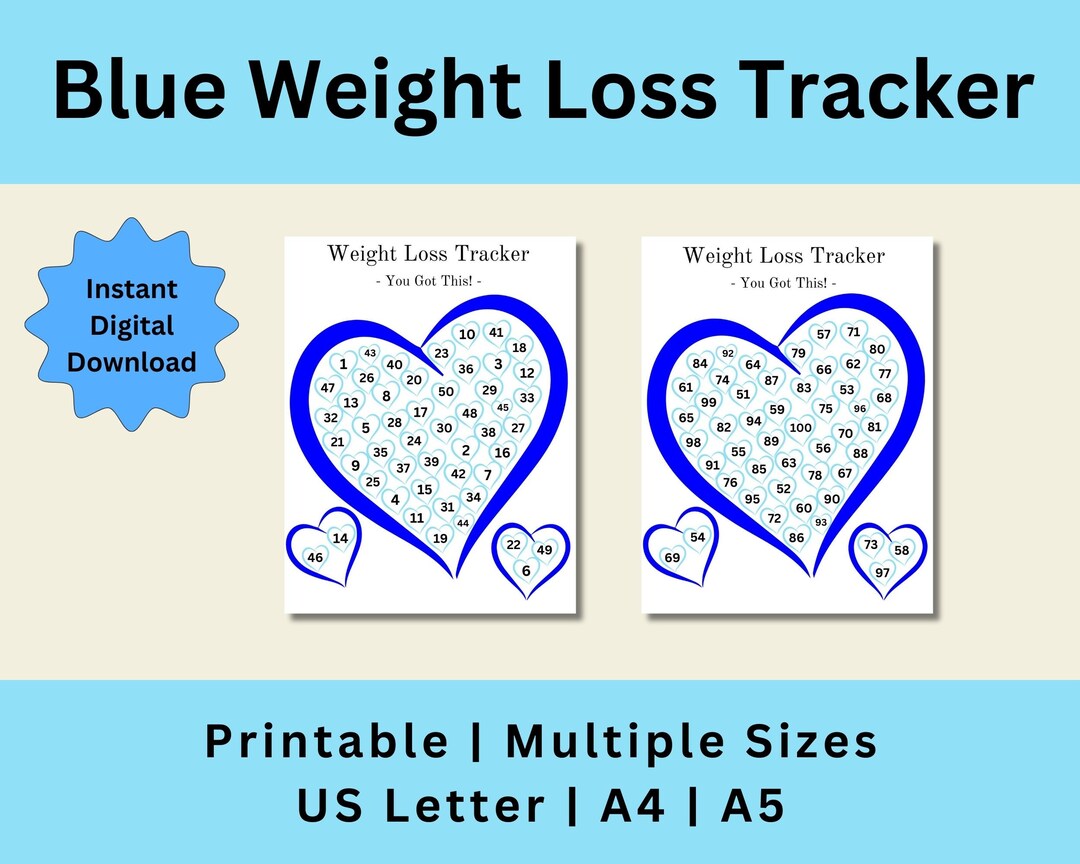 Weight Loss Tracker, Blue Weight Loss Tracker, Weight Loss Tracker ...
