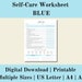 Blue Self Care Weekly Worksheet Printable, Daily Self Care Journal ...