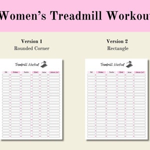 Womens Elliptical and Treadmill Workout, Elliptical Log, Treadmill Log ...