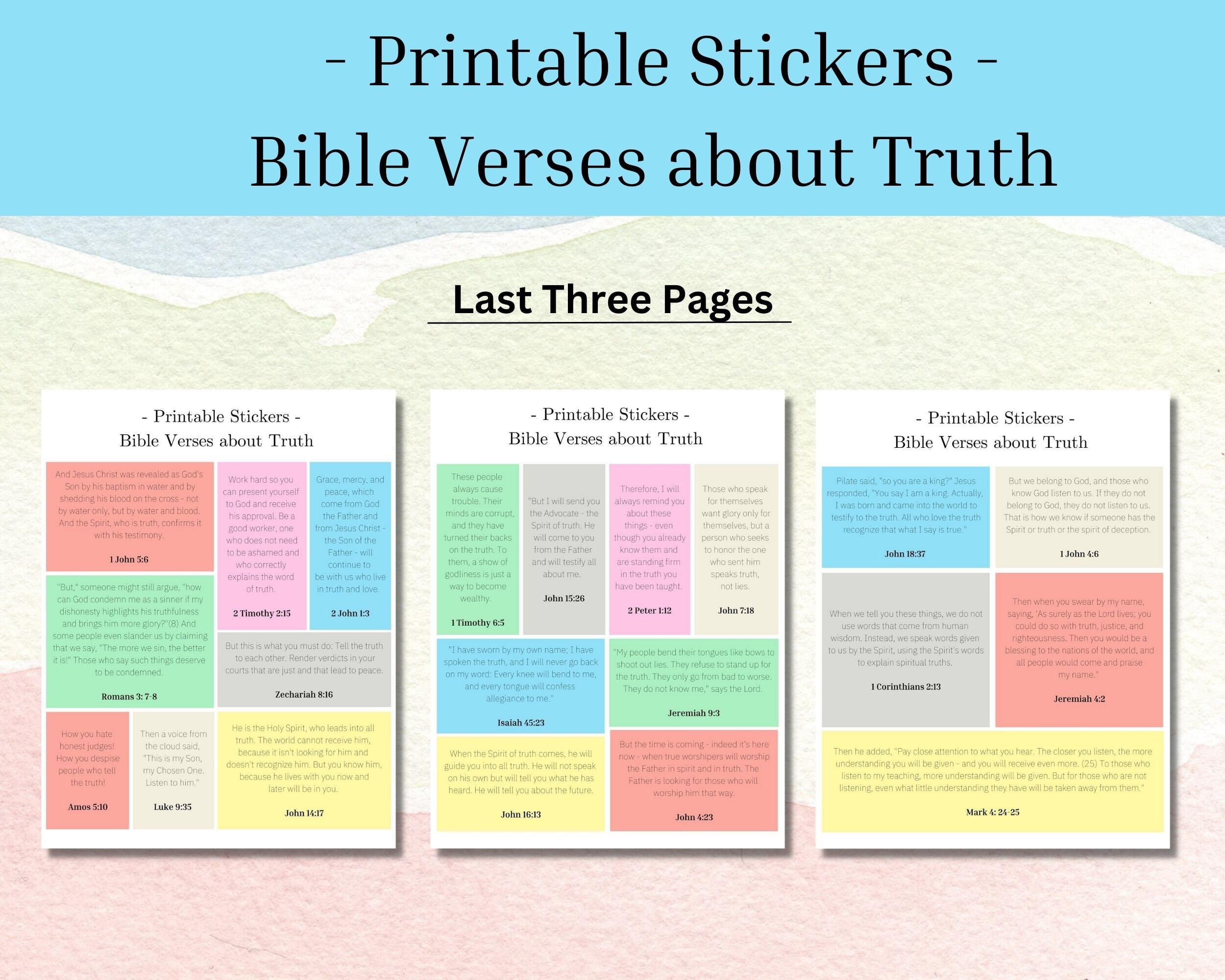 Printable Scripture Stickers, Christian Digital Stickers, Bible ...