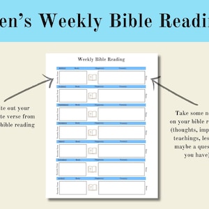 Weekly Bible Reading, Bible Reading Tracker, Printable Weekly Bible ...