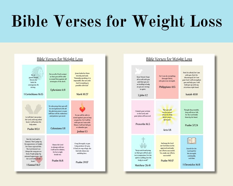 Printable Bible Verse Weight Loss Stickers, Digital Scripture Stickers ...