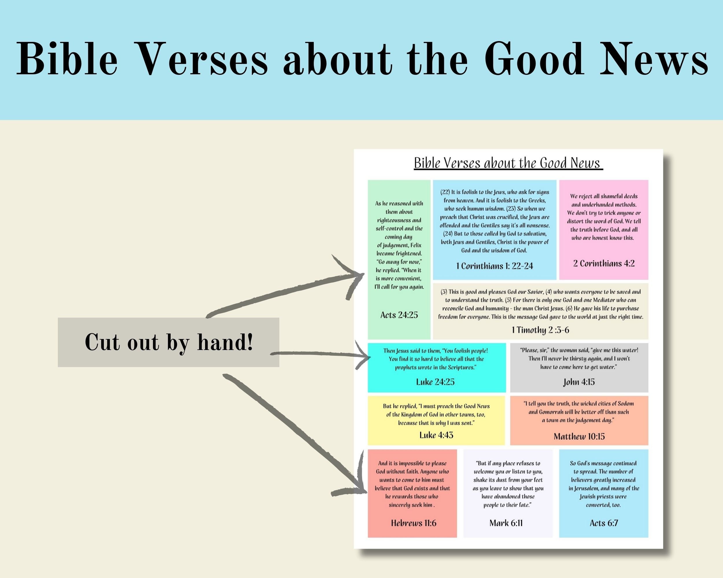Printable Bible Verse Good News Stickers, Digital Scripture Stickers ...