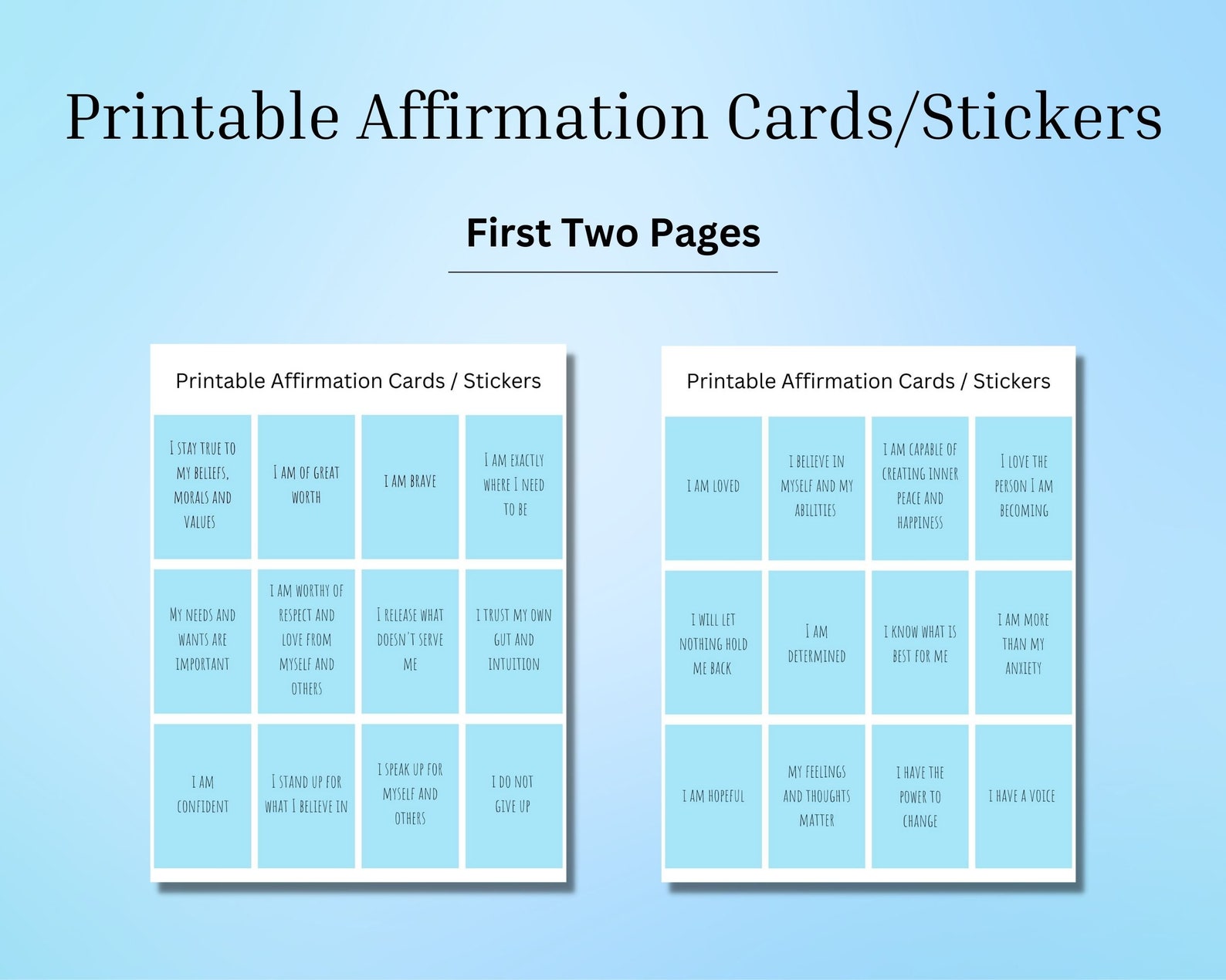 Printable Affirmation Cards, Affirmation Printables, Printable ...
