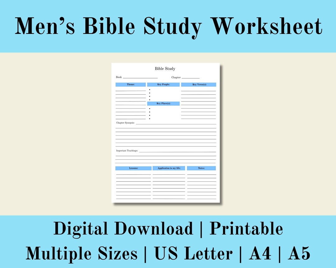 Bible Study Worksheet, Bible Study Printable, Digital Bible Study ...