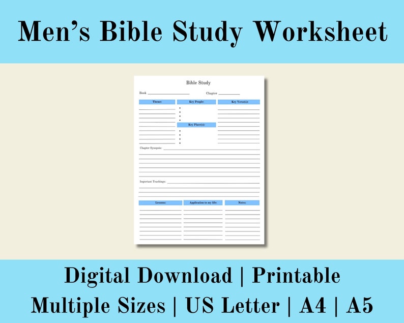 Bible Study Worksheet, Bible Study Printable, Digital Bible Study ...
