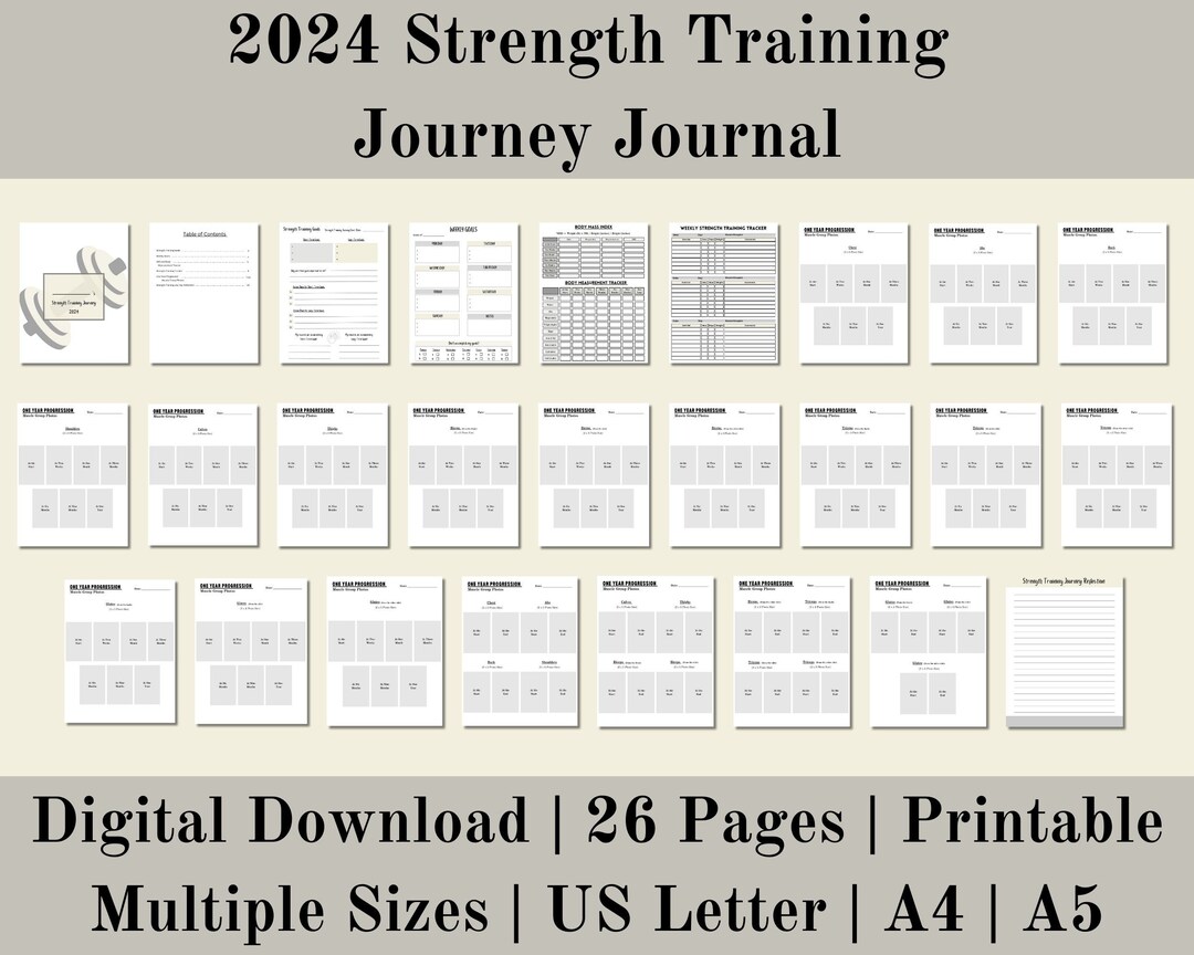 2024 Strength Training Journal, Weight Lifting Journal, Strength ...