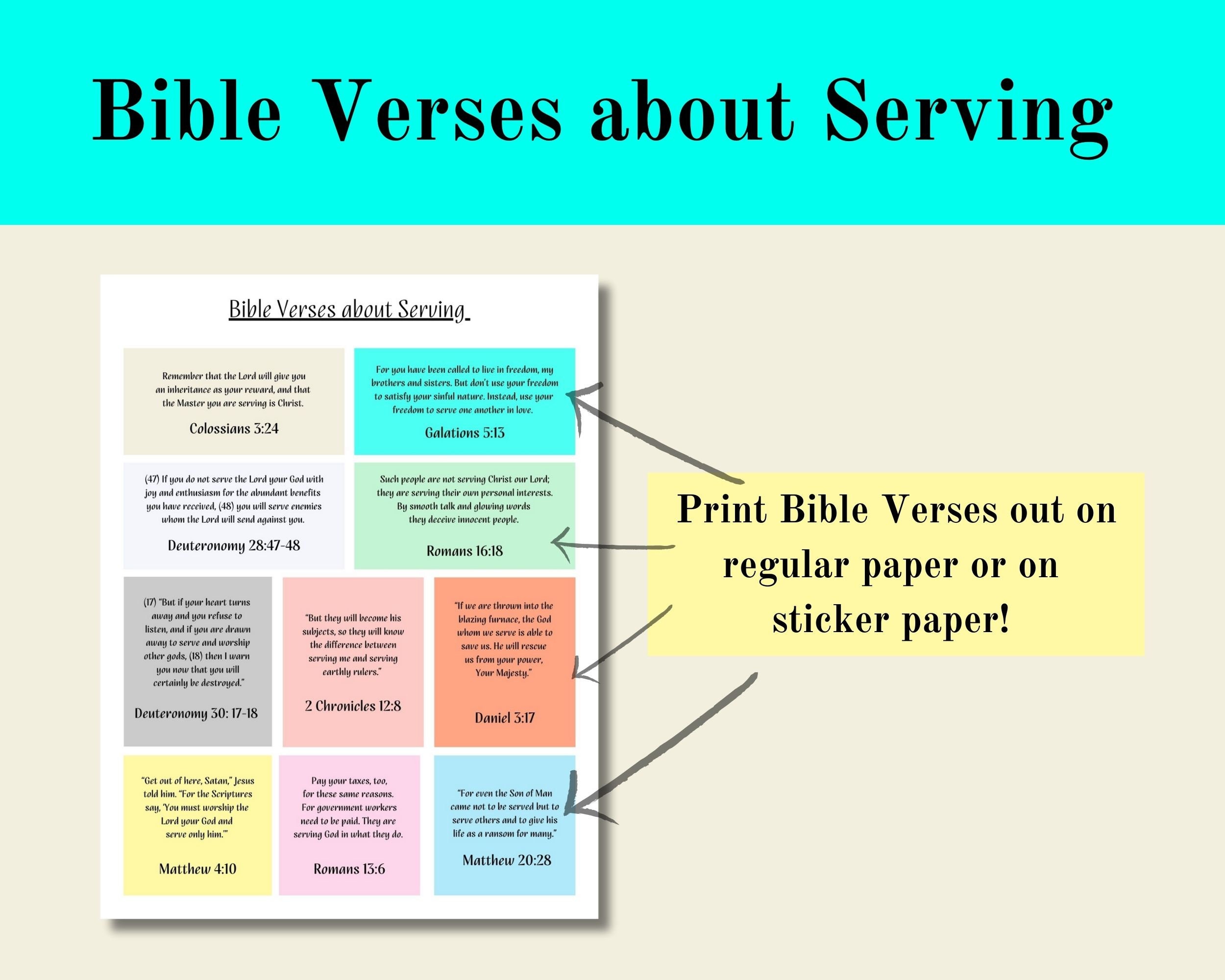 Printable Bible Verse Serving Stickers, Digital Scripture Stickers ...