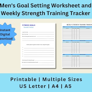 Weekly Strength Training Tracker Printable, Goal Setting Worksheet ...