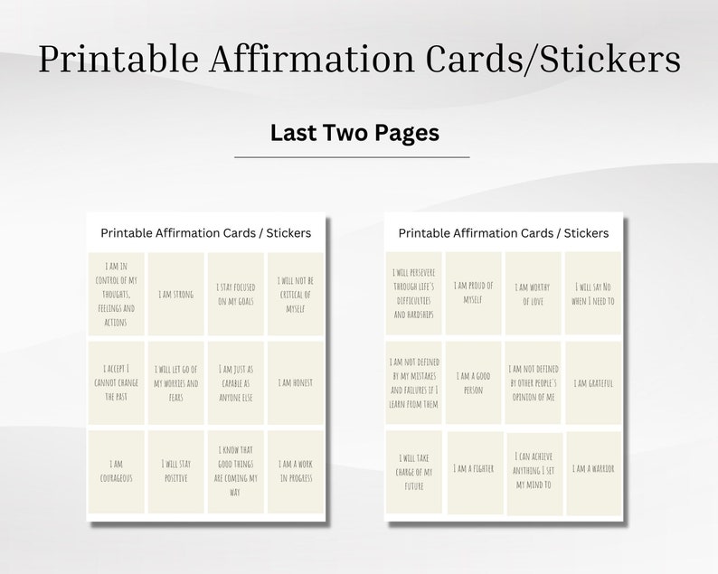 Printable Affirmation Cards, Printable Affirmation Stickers ...