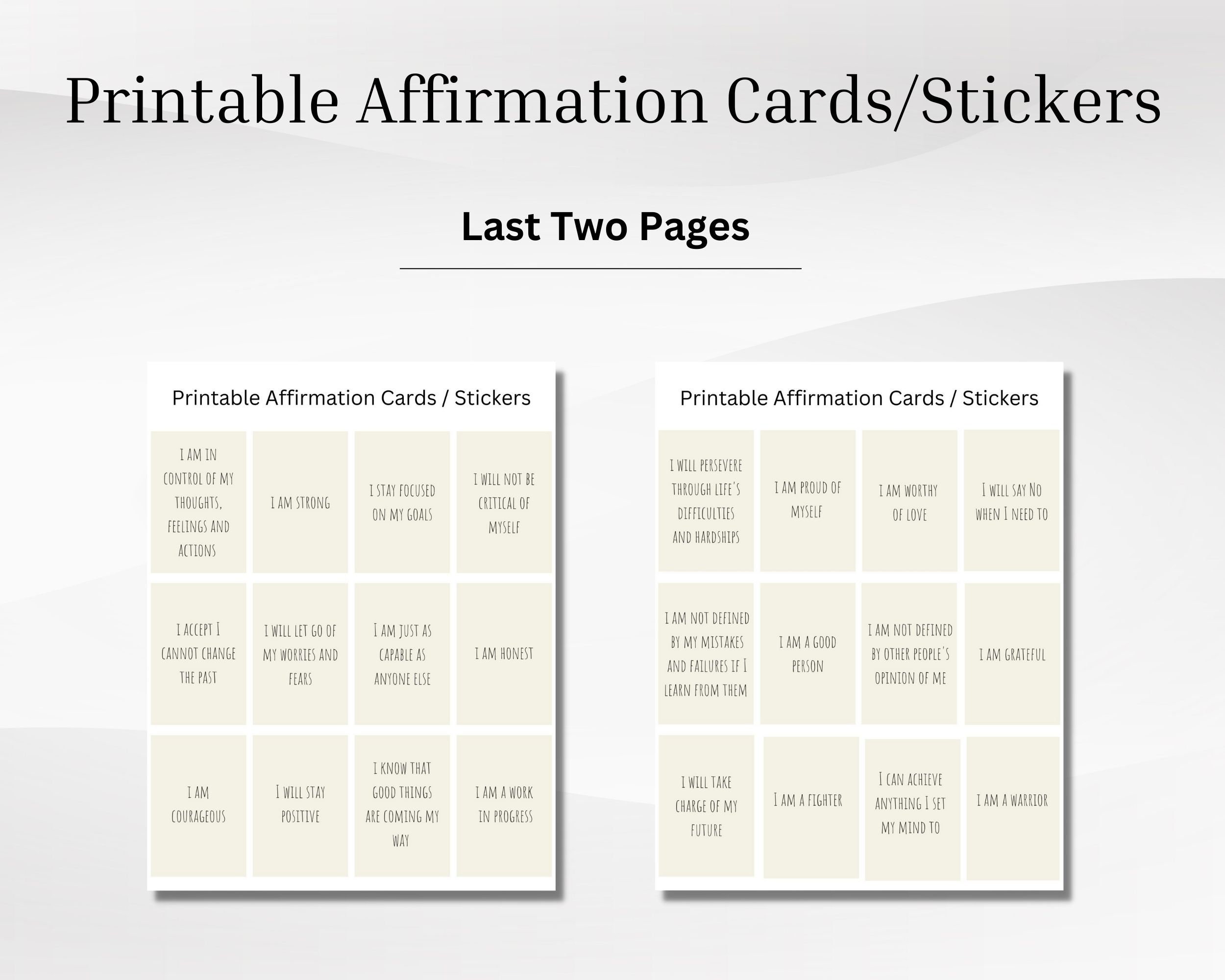 Printable Affirmation Cards, Printable Affirmation Stickers ...