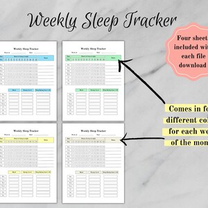 Sleep Tracker Printable, Printable Habit Tracker, Sleep Log, Weekly ...