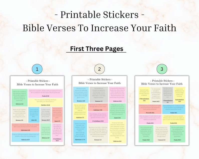 Printable Bible Verse Faith Stickers for Journal and Planner, Christian ...