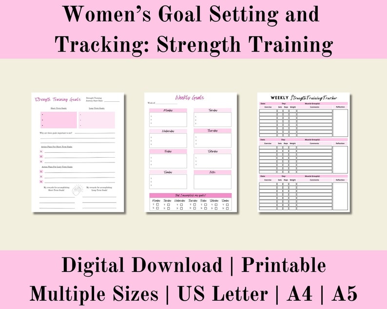 Goal Setting and Tracking, Strength Training Tracker, Goal Setting ...