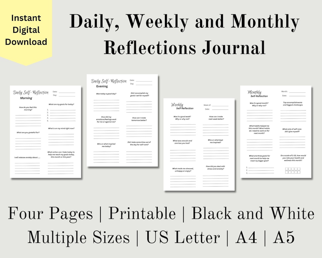 Reflections Journal, Self-reflection Journal, Printable Reflections ...