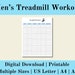 Mens Treadmill Workout, Treadmill Log, Treadmill Tracker, Fitness ...