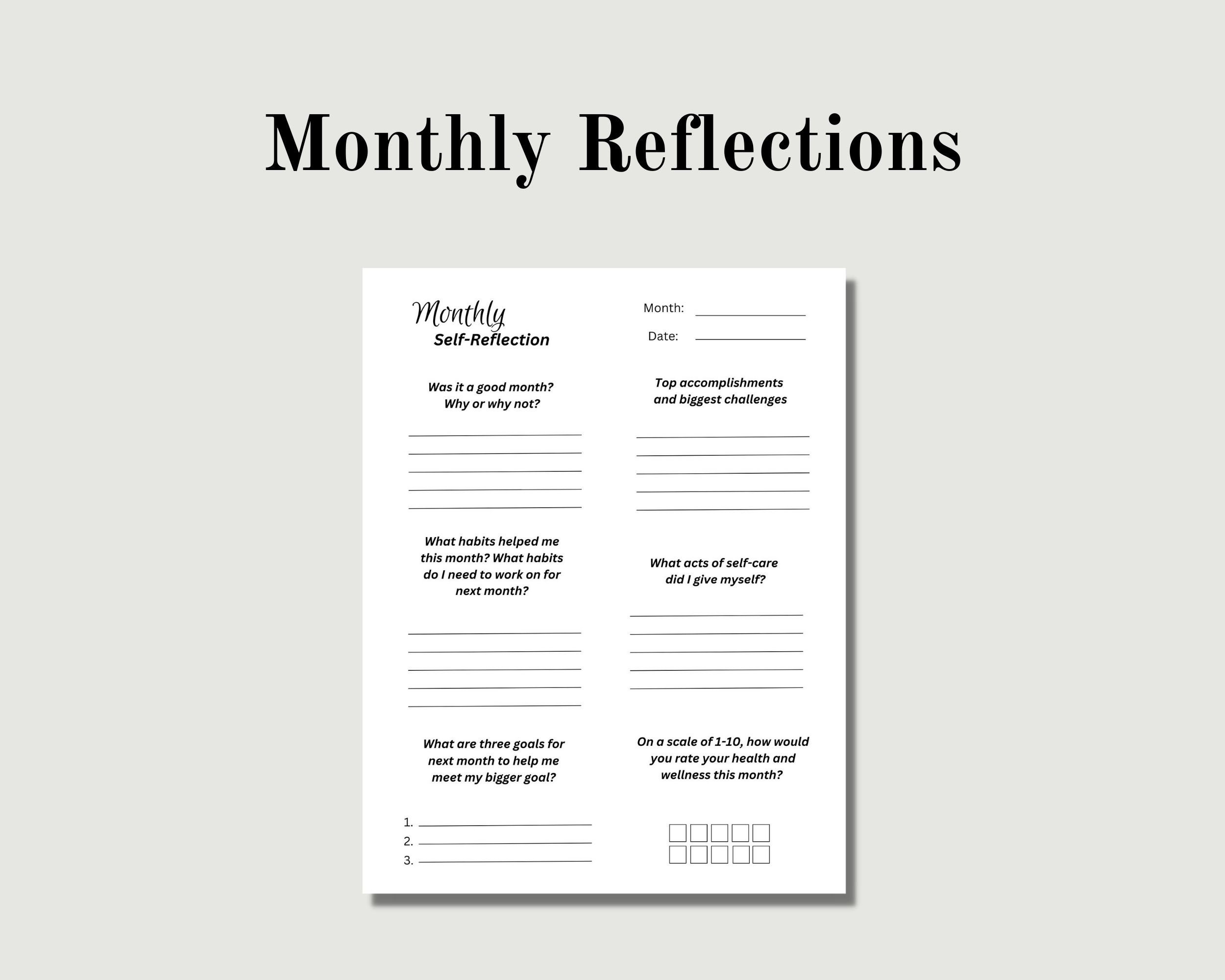 Reflections Journal, Self-reflection Journal, Printable Reflections ...