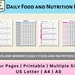 Printable Weekly Food and Nutrition Log, Weekly Food Log, Nutrition Log ...