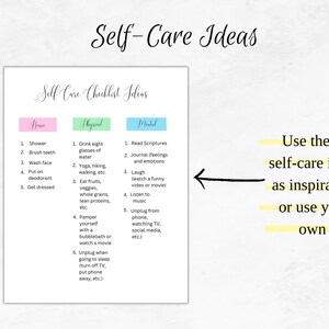 Self Care Checklist, Wellbeing Checklist, Self Care PDF, Printable ...