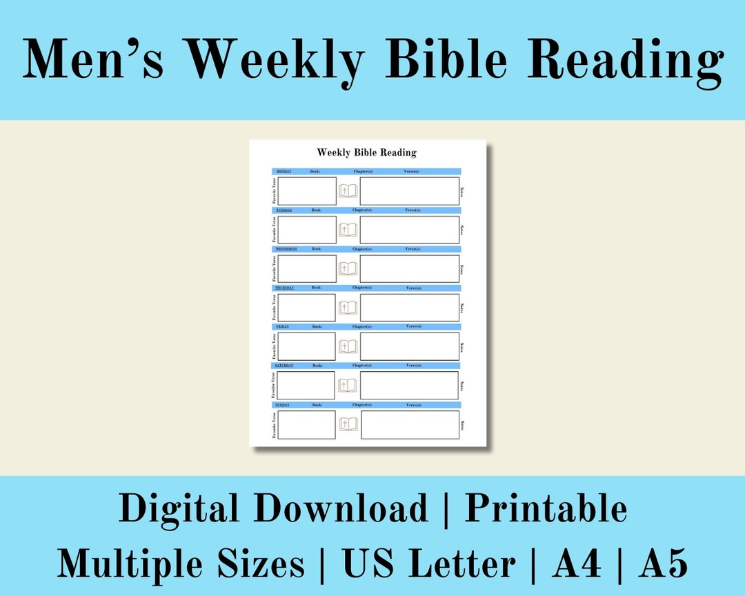 Weekly Bible Reading, Bible Reading Tracker, Printable Weekly Bible ...