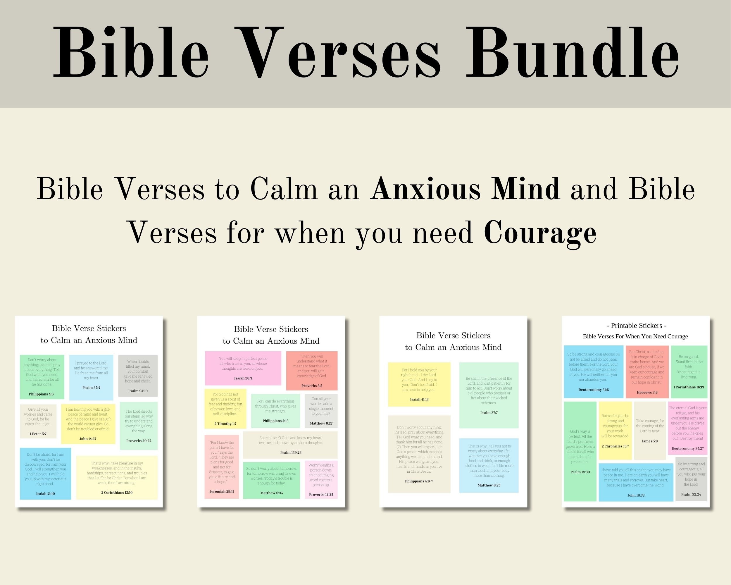 Printable Bible Verse Stickers Bundle, Digital Scripture Faith Stickers ...