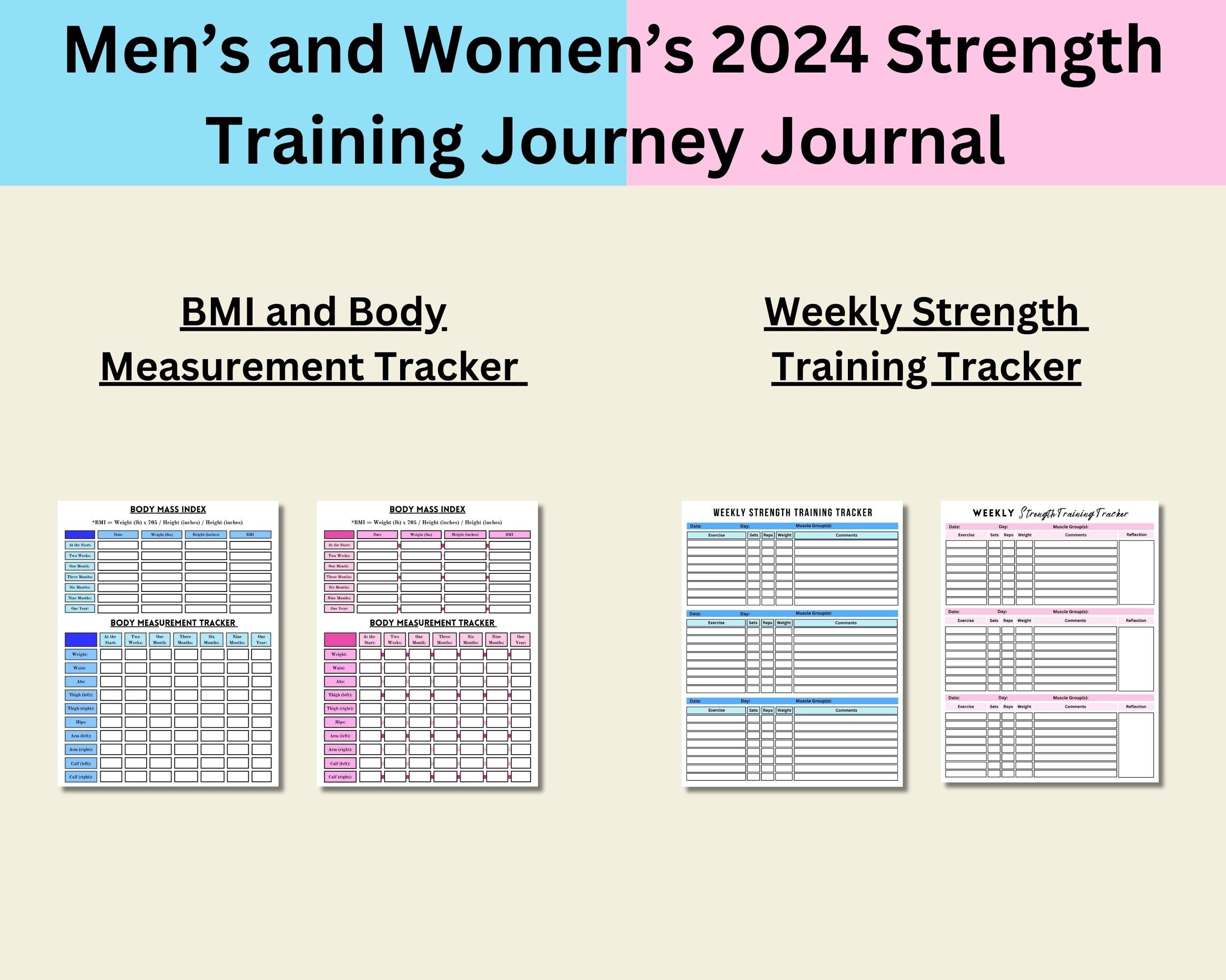 2024 Strength Training Journal, Weight Lifting Journal, Strength ...